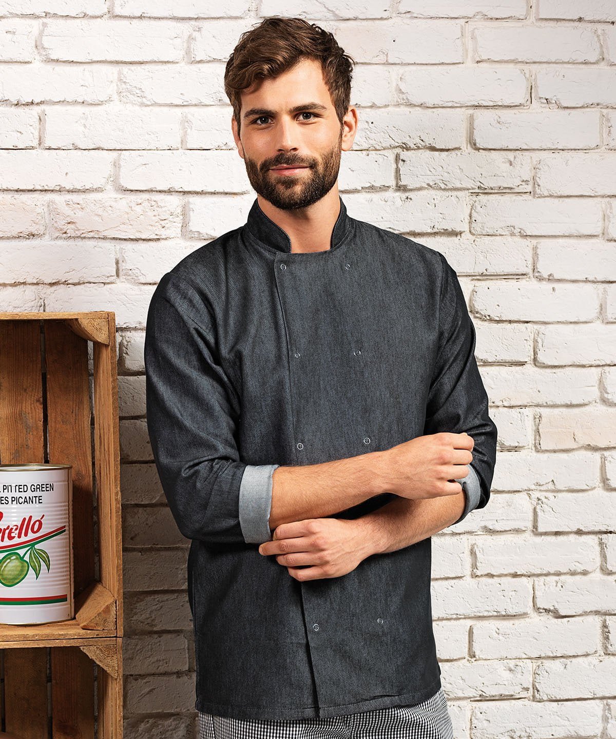 Denim chef’s jacket | Huk Group Nuneaton